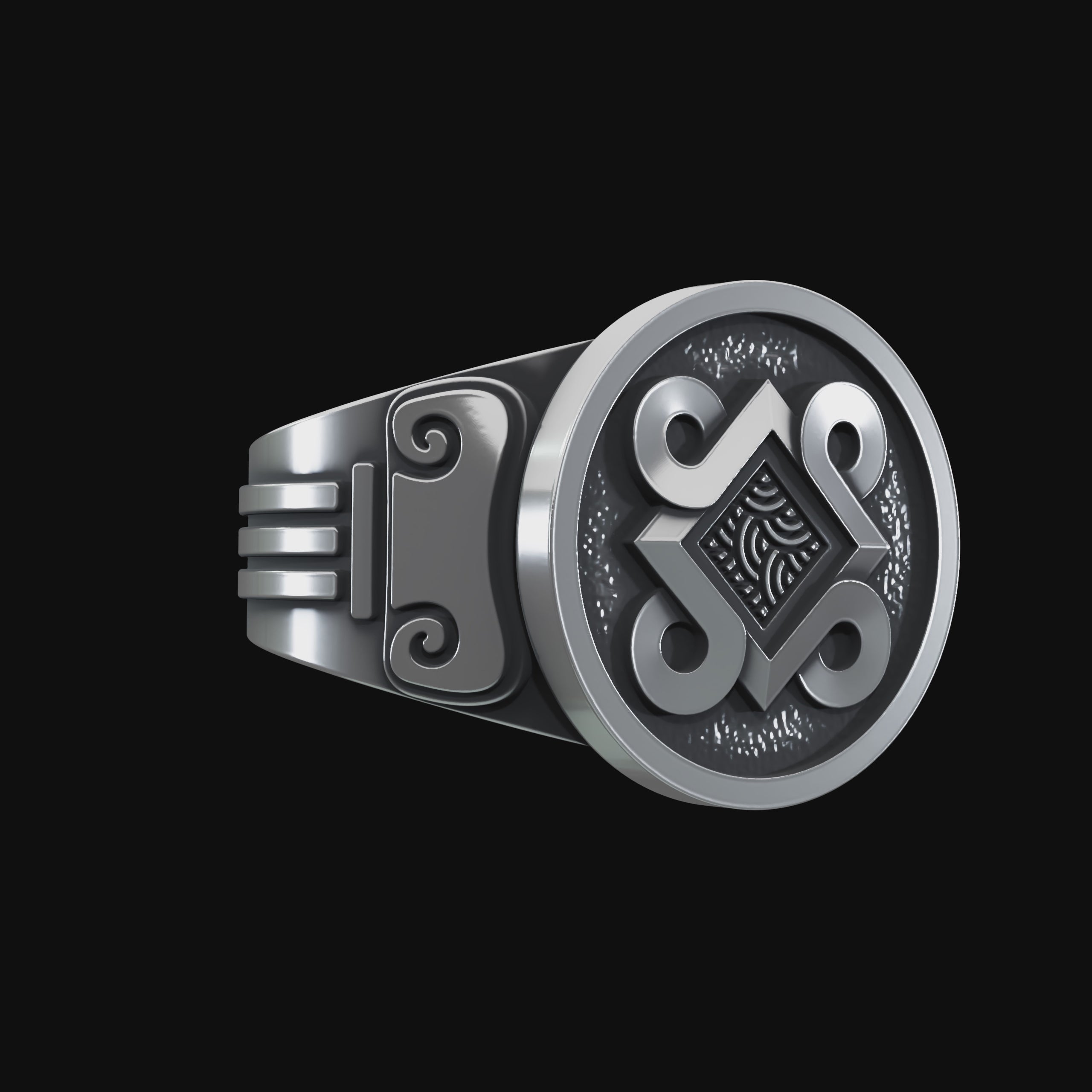 Ionic Signet Ring – Obsidian Jewelry